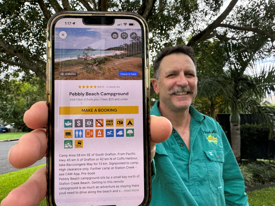No joke, you can now book sites via the CAMPS App - Camps Australia Wide