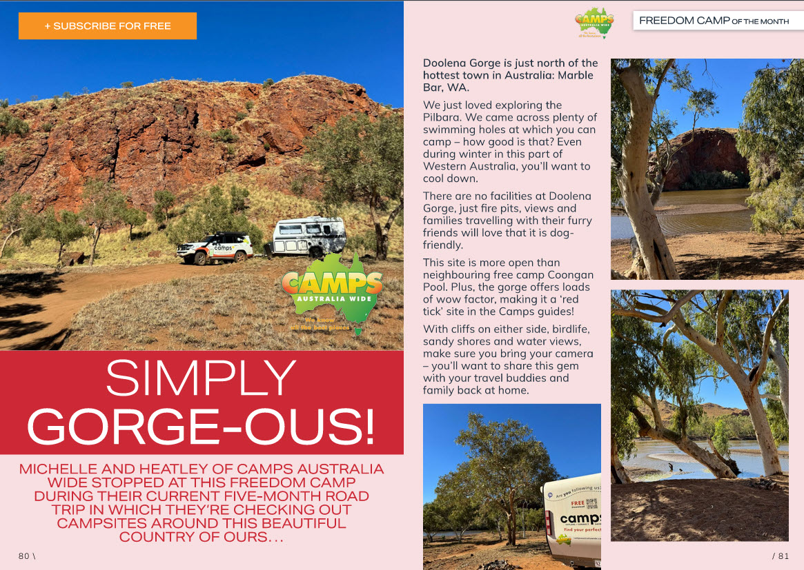 GoRV Freedom Camp of the Month: Doolena Gorge - Camps Australia Wide